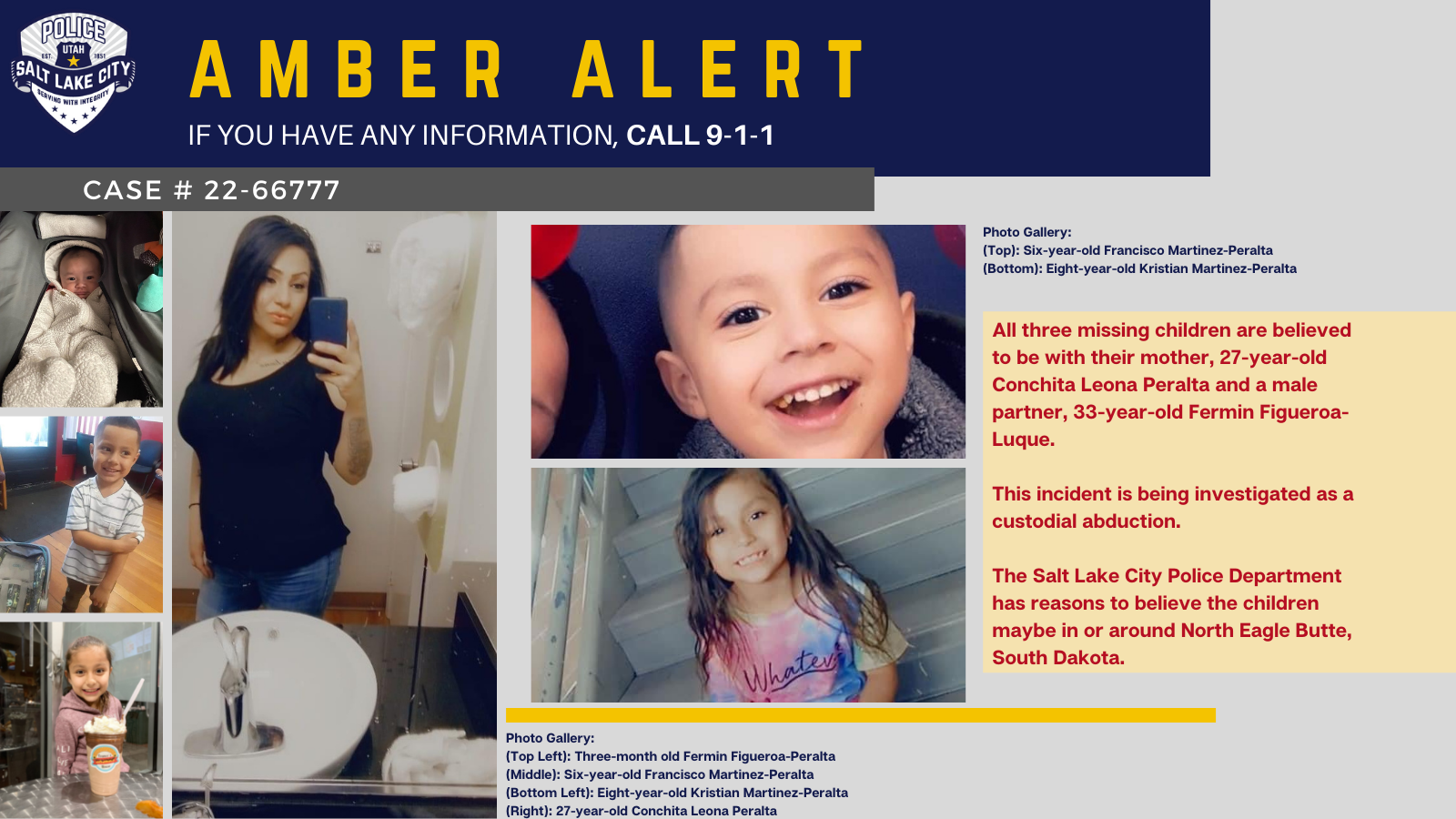 SLCPD Issues Amber Alert for 3 Missing At-Risk Children – SLCPD